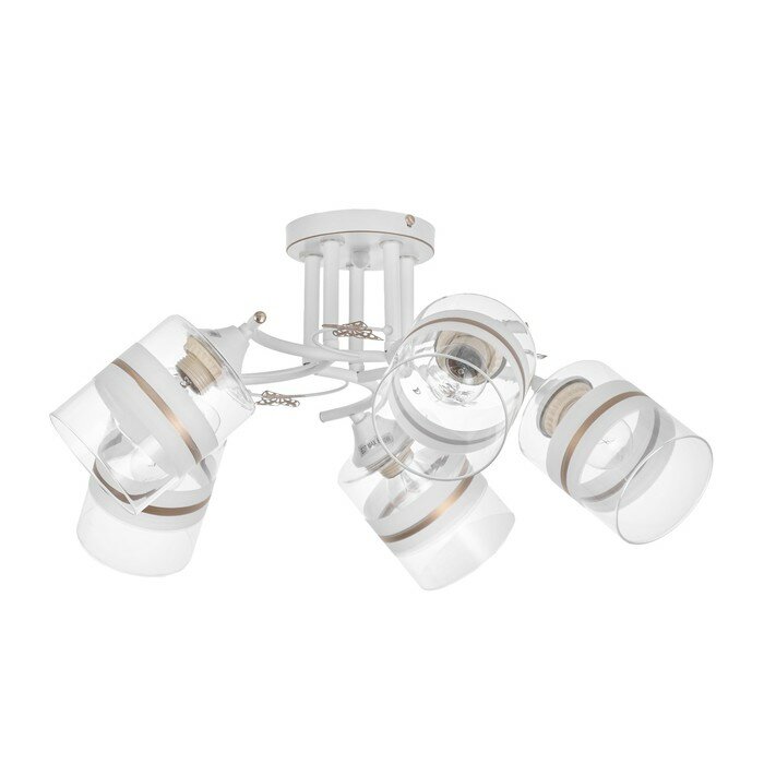 Люстра «Мия», 5×60 Вт Е27, белый/золото, 59×18×24 см