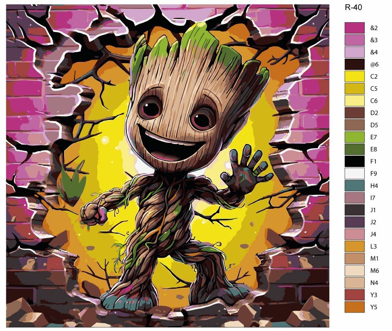 Картина по номерам R-40 "Грут" 70x70 см