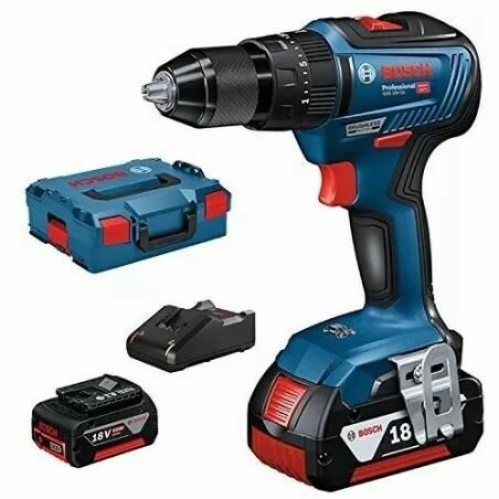 Дрель-шуруповерт Bosch GSB 18V-55 , 2 x 4.0 Ah + L-Boxx (06019H5300)