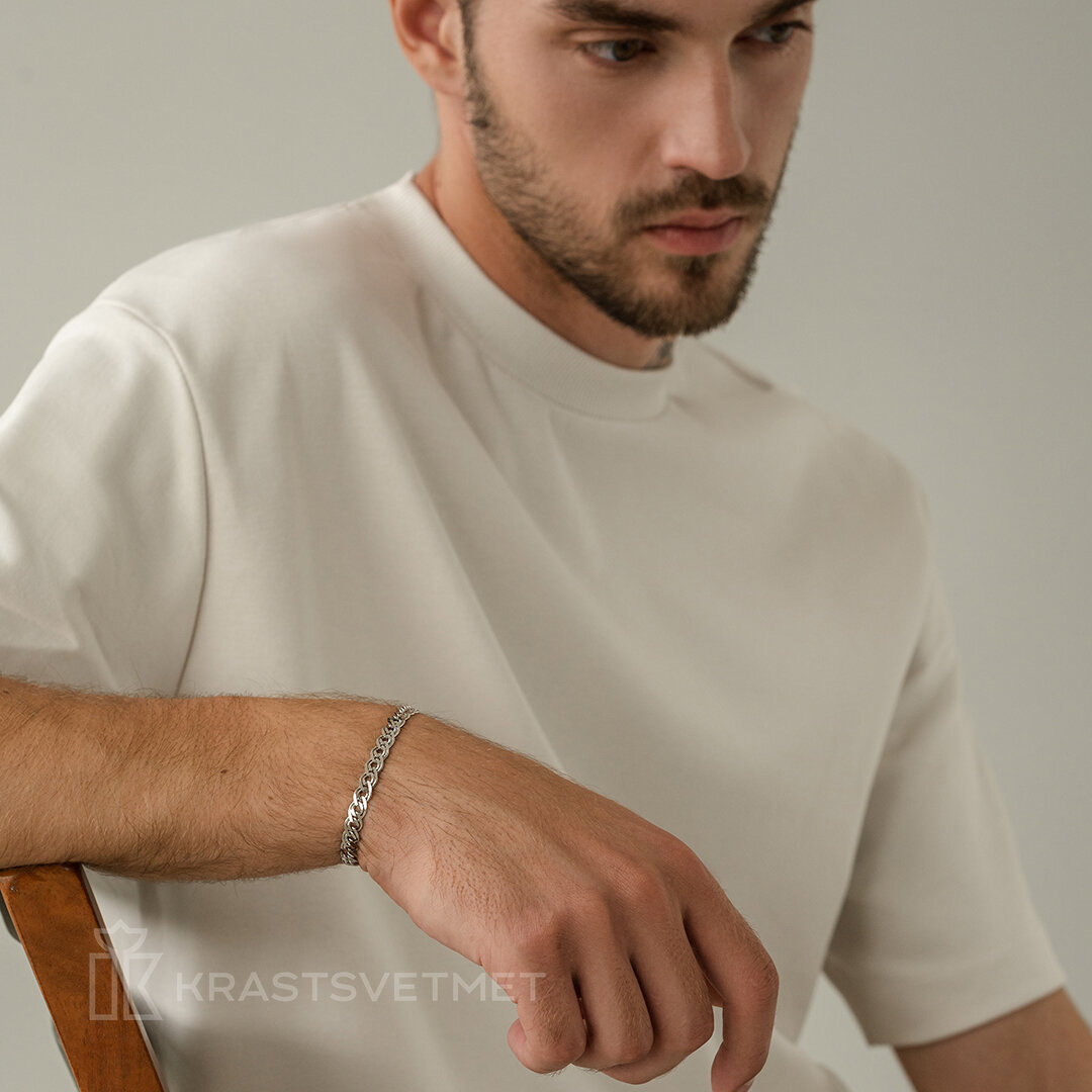 Браслет-цепочка, серебро, 925 проба, родирование