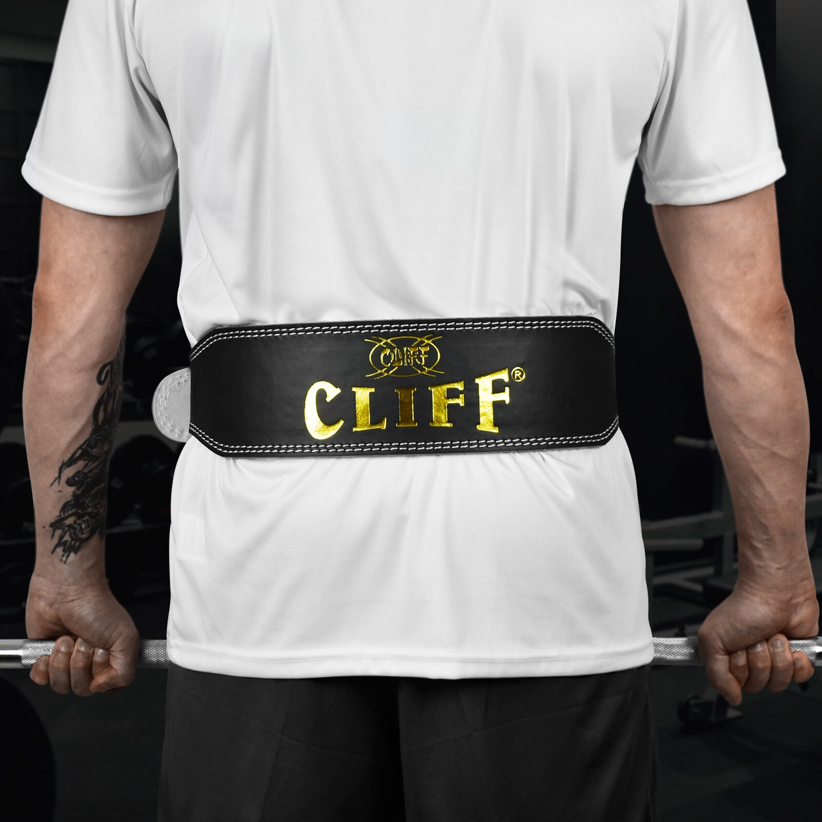 Пояс тяжелоатлетический CLIFF LB 4", р. S, искусственная кожа, черный