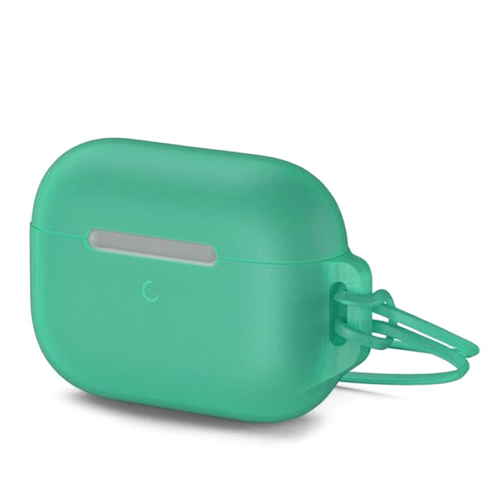 Чехол Baseus Let's Go Jelly Lanyard для AirPods Pro Зелёный (с зелёным ремешком) WIAPPOD-D06