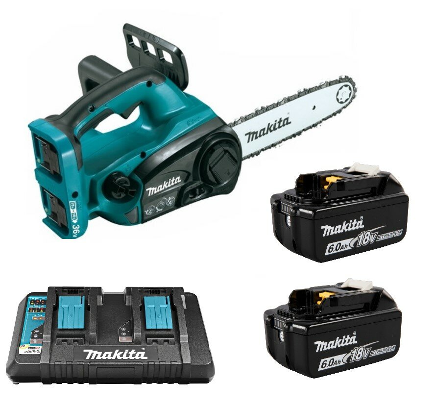 Аккумуляторная цепная пила Makita DUC302PG2 (18V, 2 x 6.0Ah, DC18RD на 2 порта)