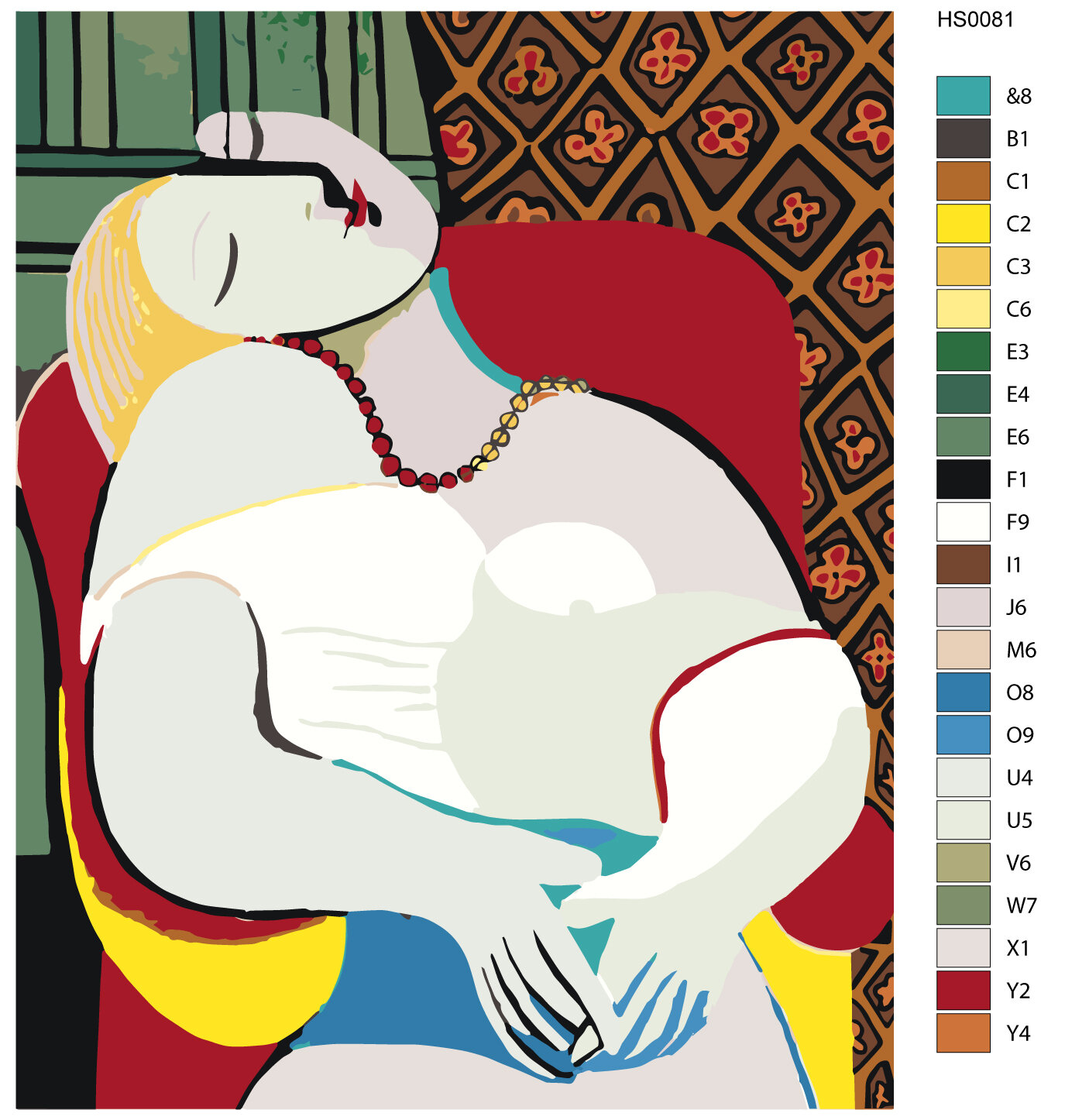 Картина по номерам "Женщина уснула на диване" Пабло Пикассо HS0081 40_50