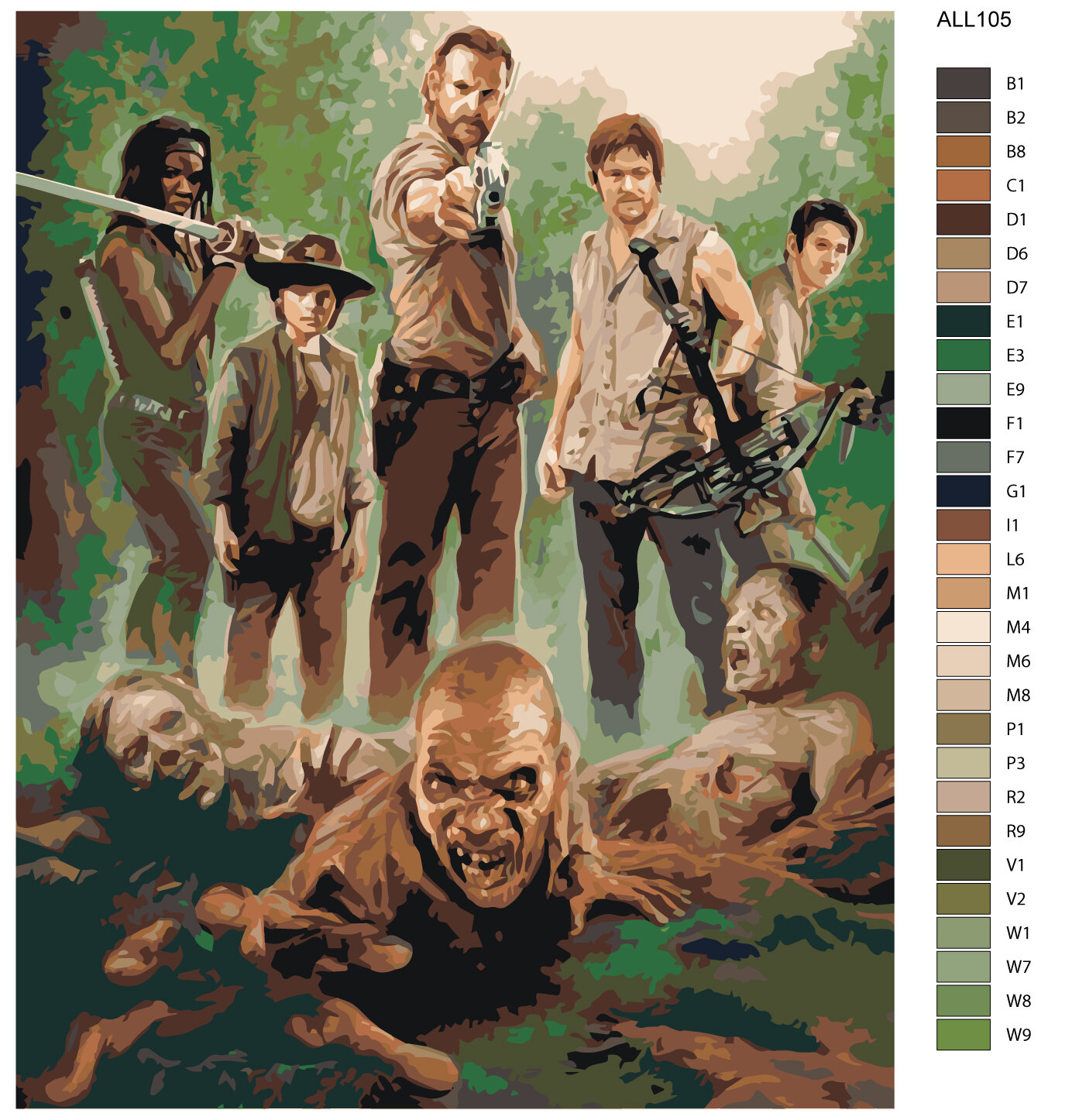 Картина по номерам "Ходячие мертвецы арт" ALL105 40_50