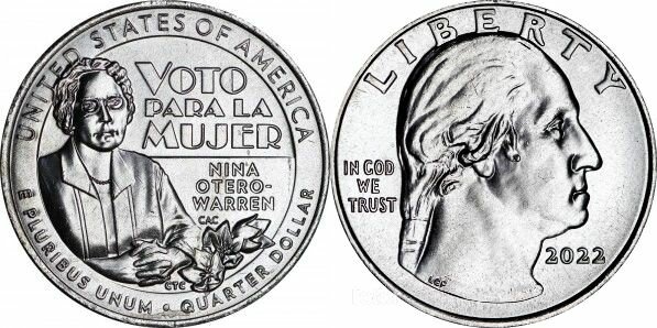 США 25 центов 2022 Американские женщины 4 - Нина Отеро-Уоррен