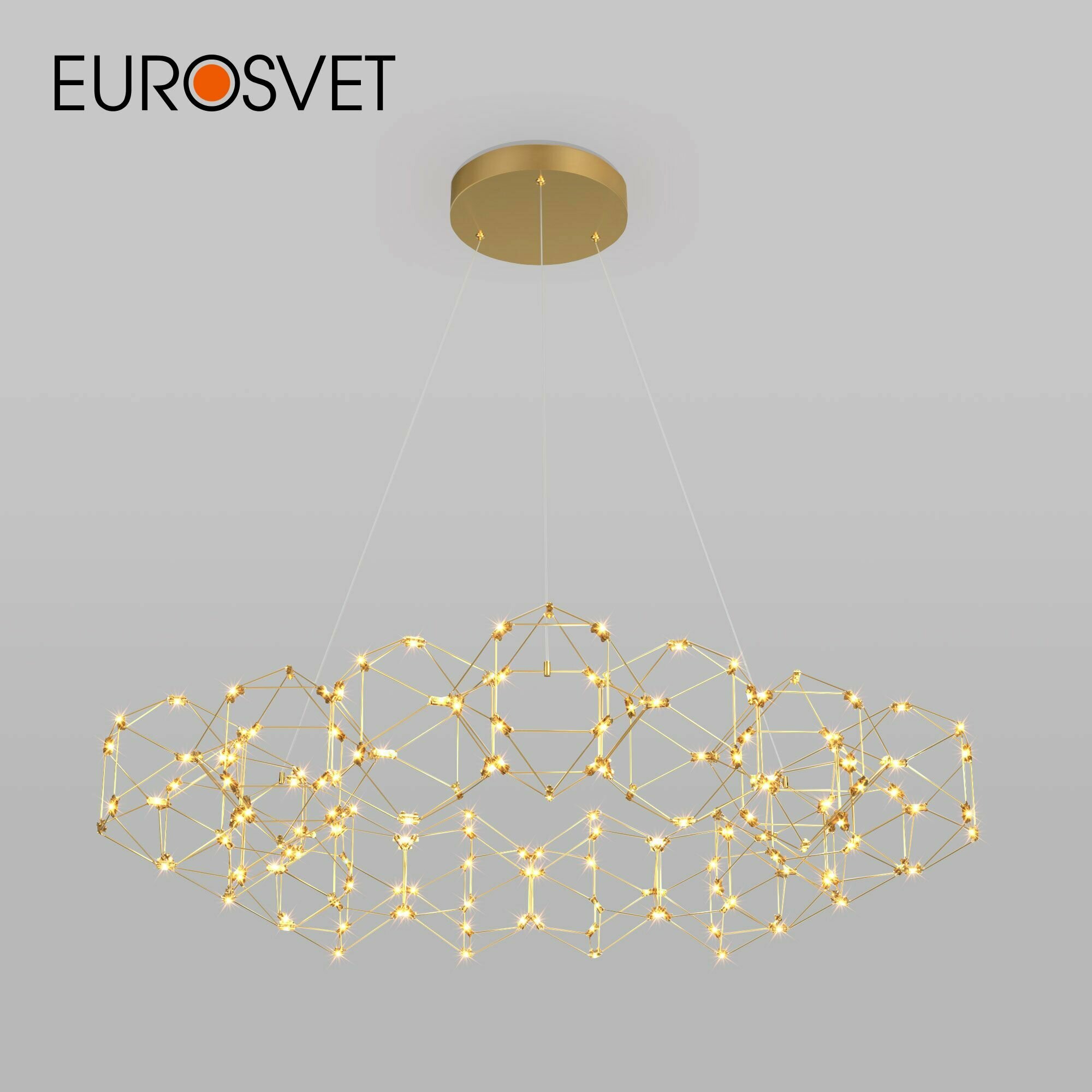 Люстра / Подвесной светодиодный светильник Eurosvet Uma 90169/15, 69 Вт, 3000 К, цвет медь