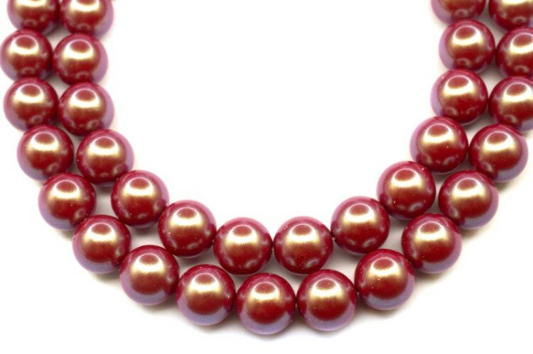 Жемчуг Preciosa Maxima, цвет pearlescent red, 10мм, 704-047, 5шт