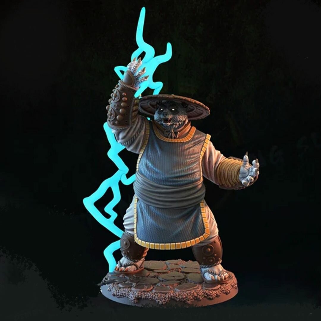 Пандарен монах Маг молний (45мм) Панда Варкрафт Warcraft миниатюра для DnD (ДнД), Pathfinder и других Настольных игр (НРИ, Варгеймов или РПГ), фентези тематика