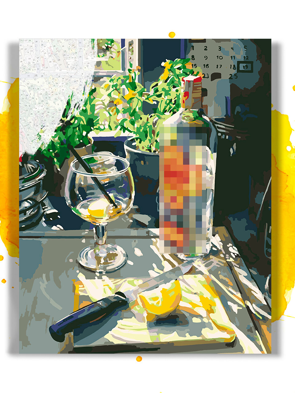 Картина по номерам на холсте Коктейль, лимон и лето, 40 х 50 см