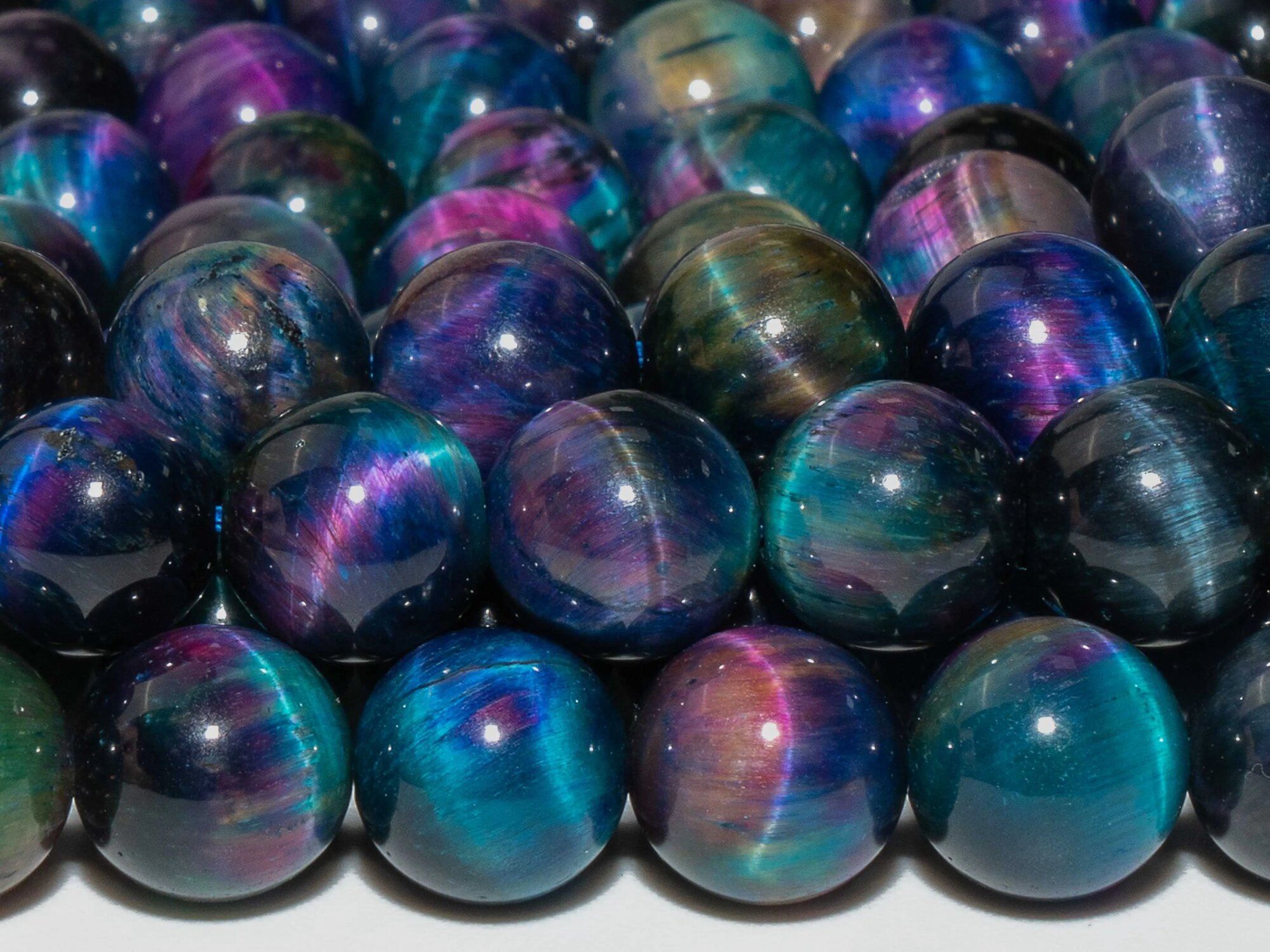 Бусины из природного камня кошачий глаз, тигровый глаз 6/8/10/12 мм 8mm approx. 46 beads