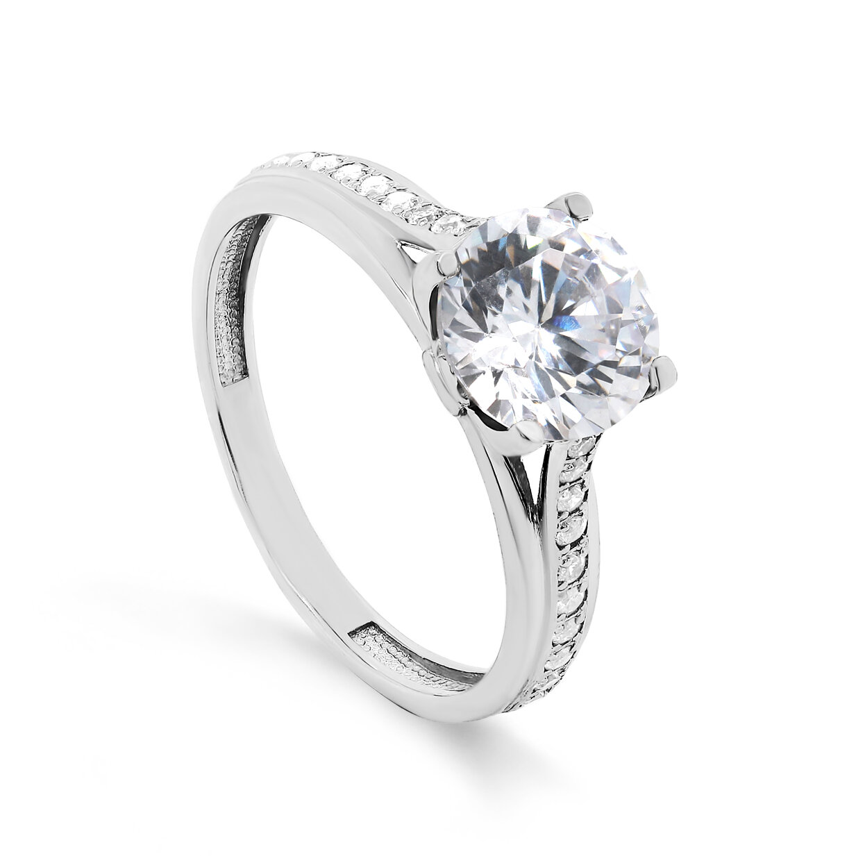 Кольцо, серебро, 925 проба, фианит