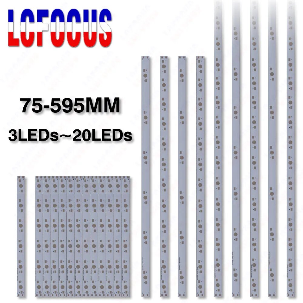 Набор из 10 алюминиевых плат LCFOCUS для светодиодов 12 LEDS 300x10mm