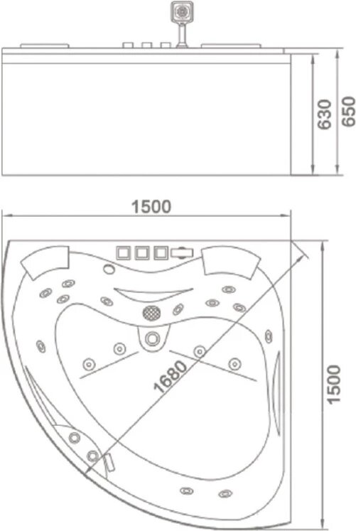 Акриловая ванна Orans BT-6012 X 150х150 6012X00