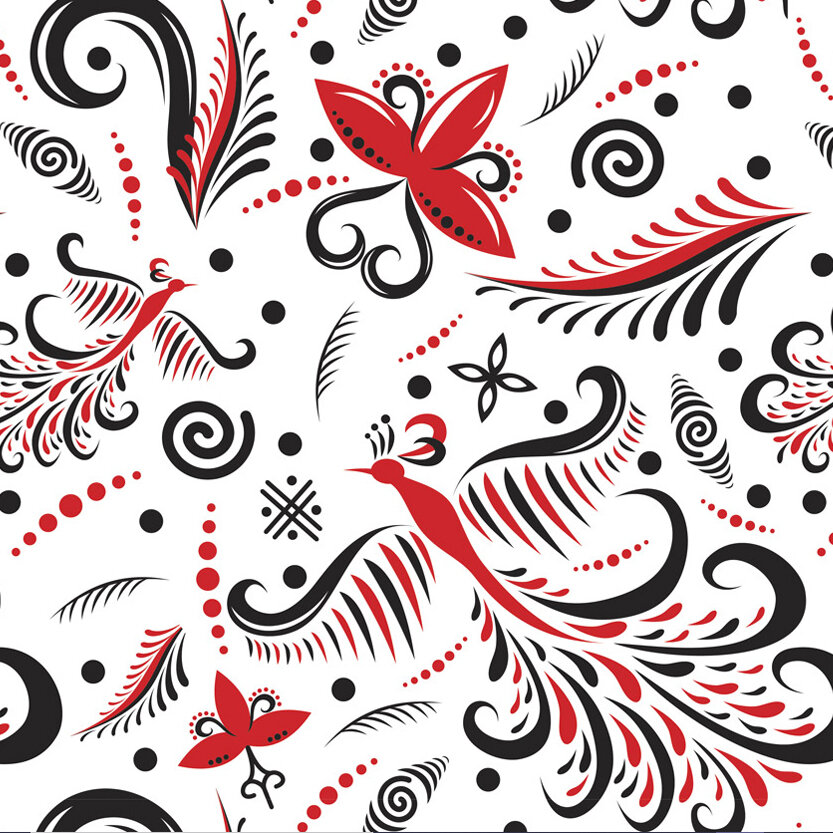 PEPPY мезенские УЗОРЫ-ZA85 ткань для пэчворка 50 x 50 см, 100% хлопок, белый, 135 г/м² MU-13