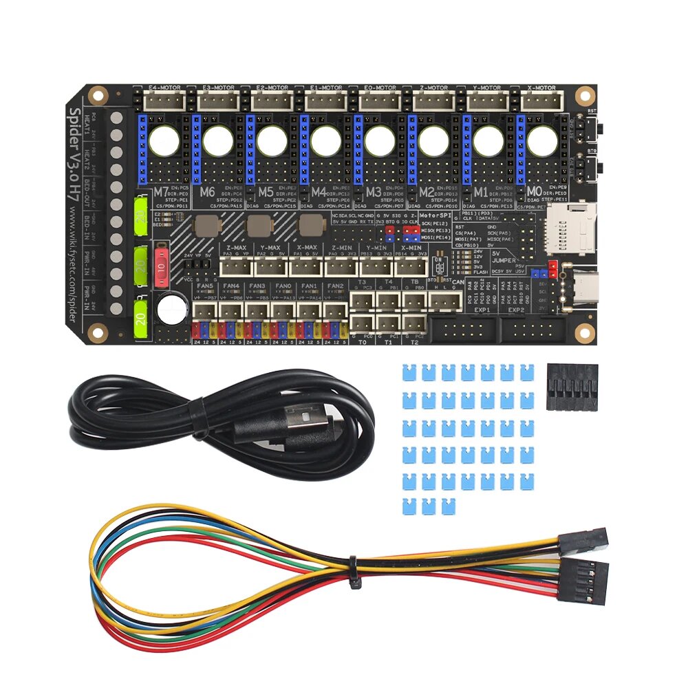 FYSETC Spider V3.0 H7 материнская плата 24 В/48 в 32 бит плата питания 8 осей TMC2209 TMC5160T STM32H723VGT6 плата для Voron