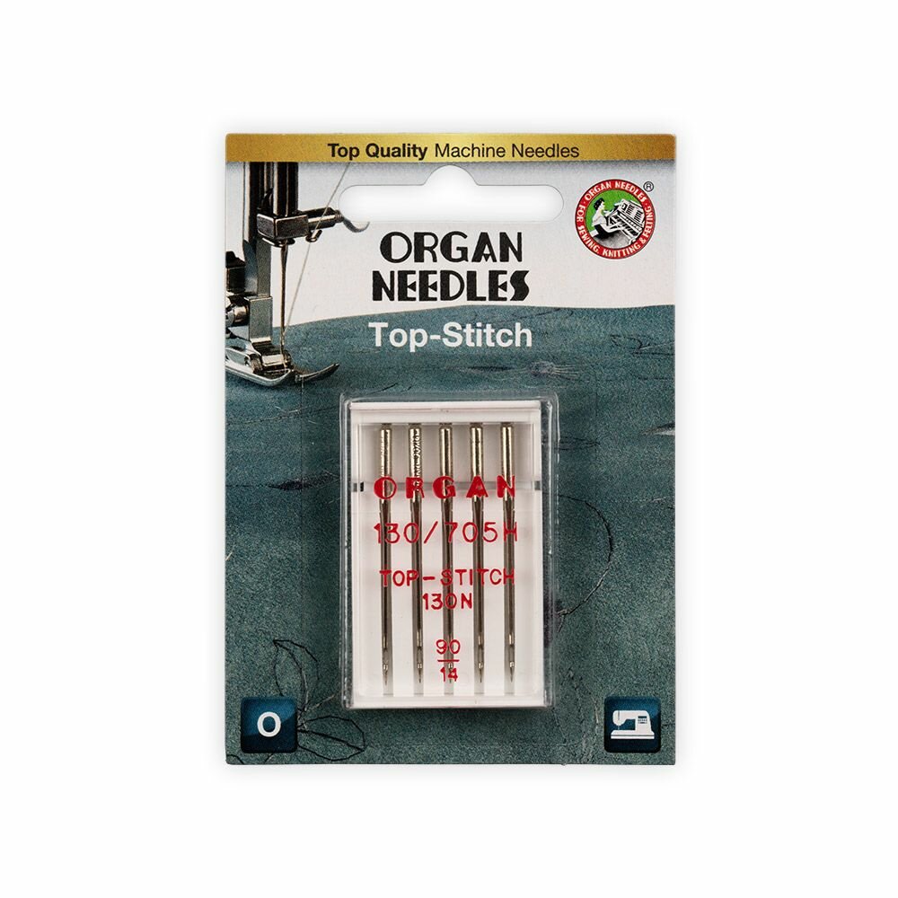 Иглы для швейных машин "ORGAN" TOP-STITCH 5 шт 5600090BL № 90