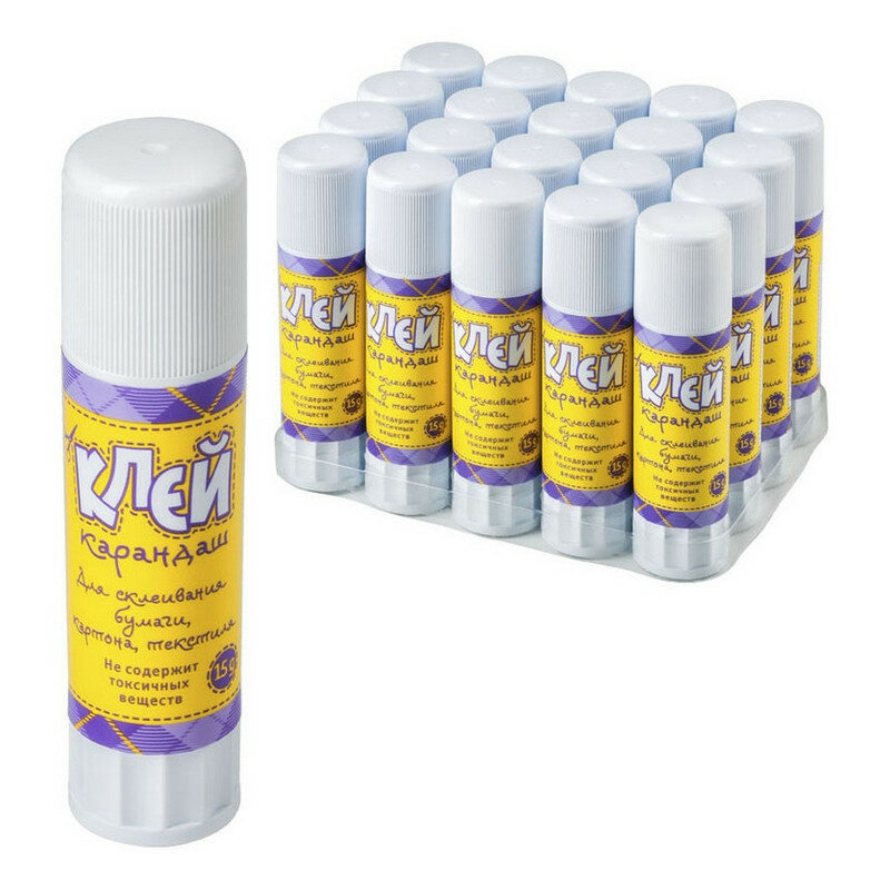 Клей-карандаш 15г школьный 1022, 1 шт