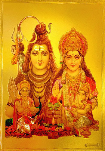 Картина семья шивы (формат А4, гибкий пластик), 1 шт.