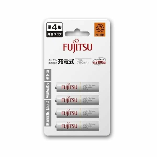 Аккумуляторы FUJITSU белые 4шт (AAA/ААА) аналог Eneloop HR-4UTC(4B)