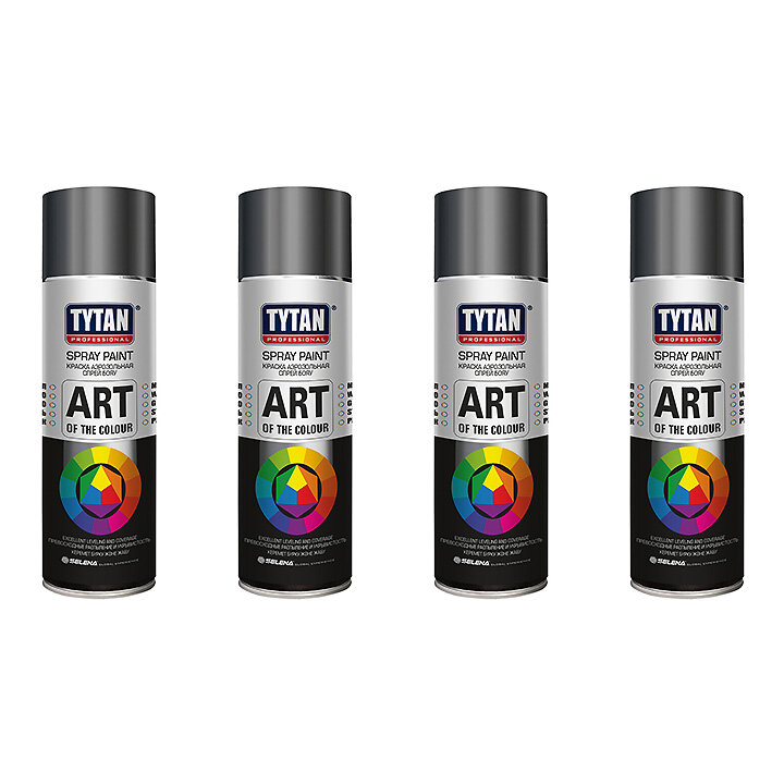 Краска аэрозольная Tytan Professional Art Of The Colour серая глянцевая RAL 7015 400 мл (4 шт.)