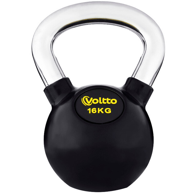 Гиря обрезиненная с хромированной ручкой Voitto, 16 кг