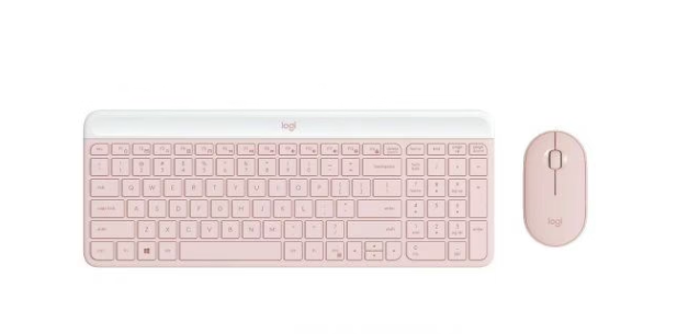 Клавиатура + мышь Logitech MK470 Rose pink USB беспроводная slim