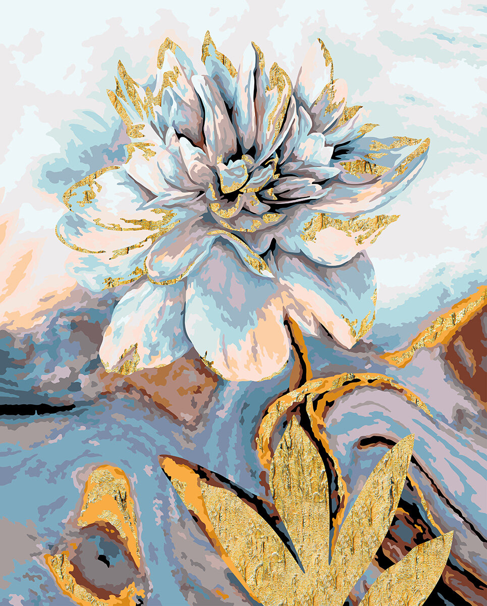 Фрея PNB/PLPT-252-SG31 Набор для раскрашивания по номерам с поталью 50 х 40 см Пион в золоте