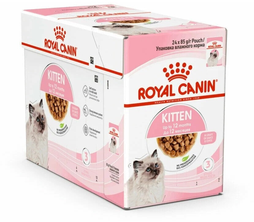 Royal Canin Упаковка 28шт. Kitten Instinctive (в соусе). Влажный корм для котят от 4 до 12 месяцев, 85г*28 2.04 кг