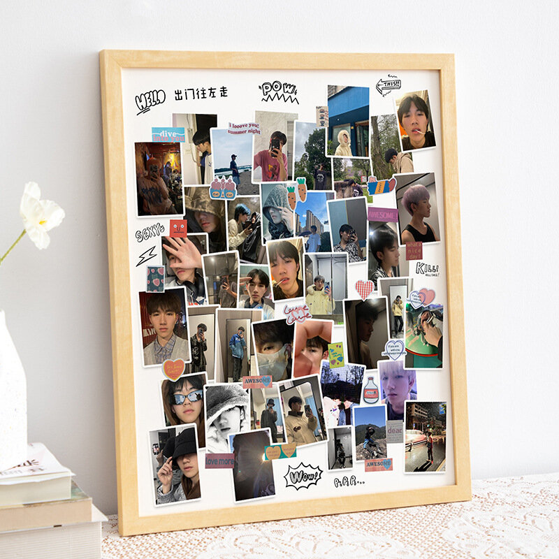 Фоторамка из массива дерева, пазл с фотографией пары, ручной работы памятный альбом, рамка для фотографий Polaroid, подарок на день рождения и День святого Валентина.