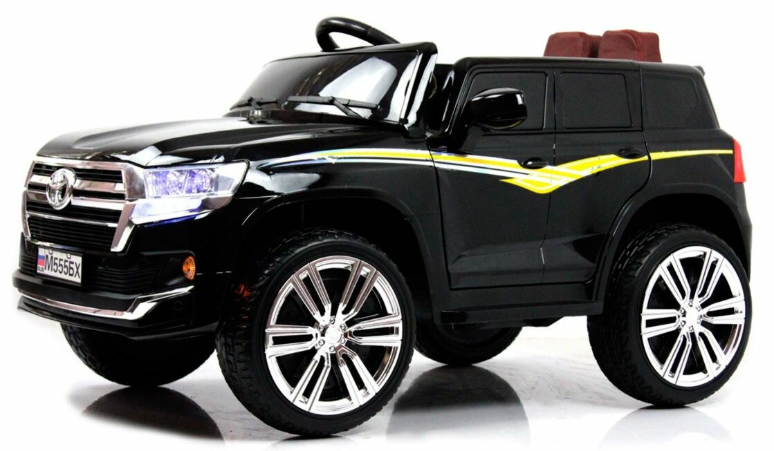 Детский электромобиль RiverToys Toyota Land Cruiser М555БХ Черный глянец