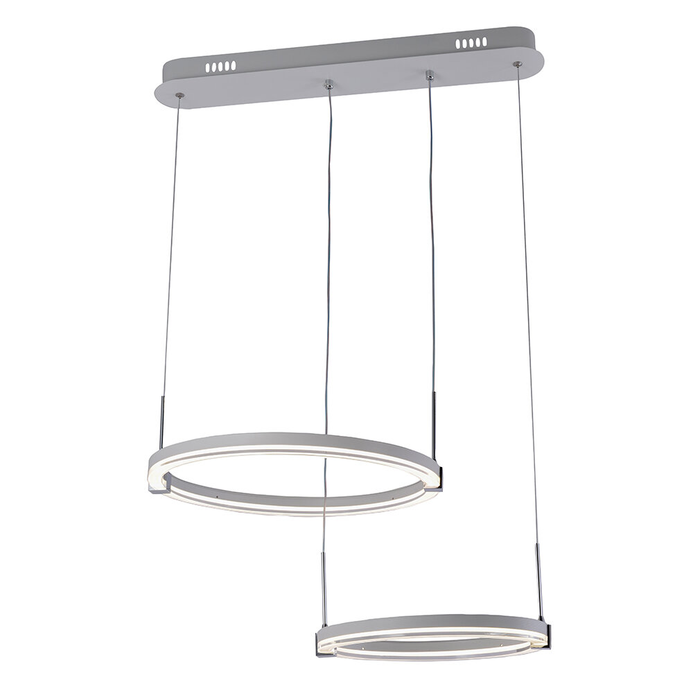 Люстра потолочная светодиодная с пультом Profit Light 6097/2A WHT+CHR 224W+12W RGB 76W