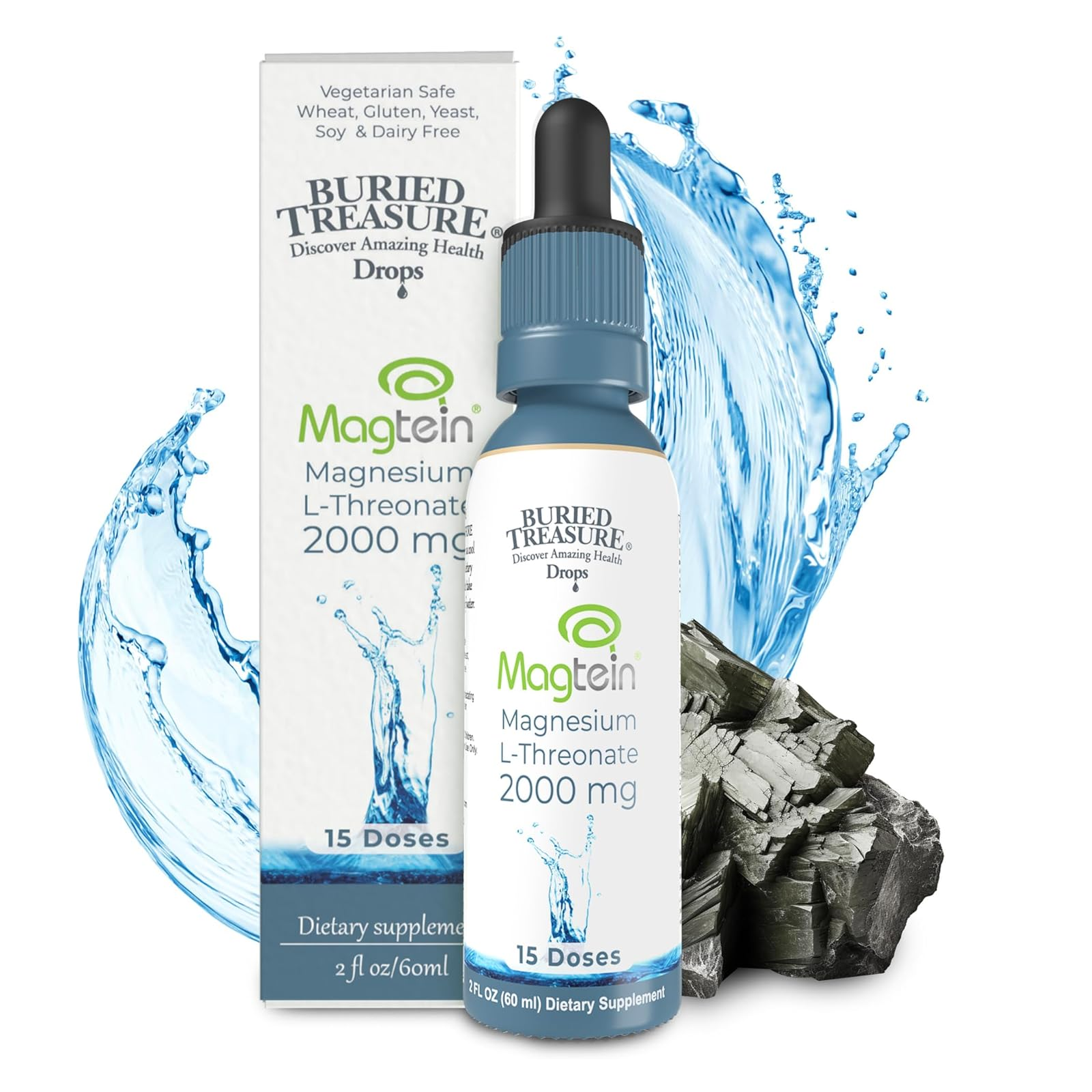 Buried Treasure, Mag L-Threonate, Магний 144 мг, Магний L-треонат 2000 мг, (15 порций) 60 мл.
