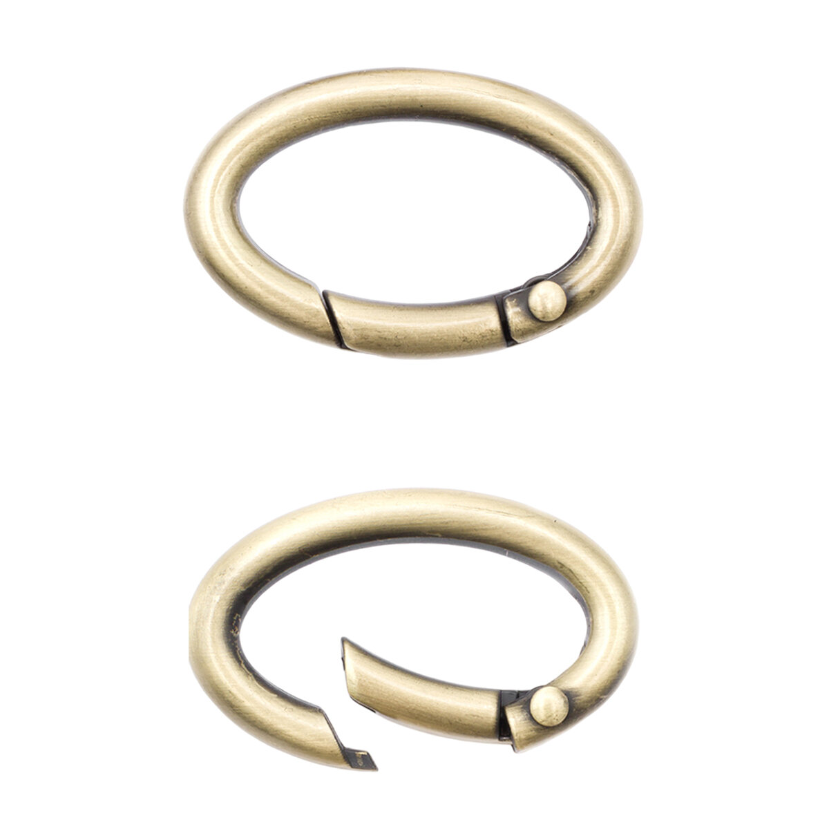 Карабин кольцо для сумки, 30*15 мм (40*25 мм), металл (тертая бронза), 10 шт