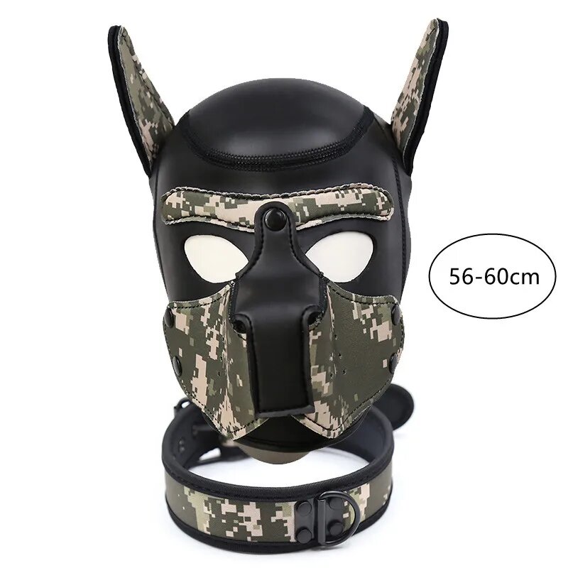 Косплей маска для собаки из искусственной кожи Зеленый, Camouflage
