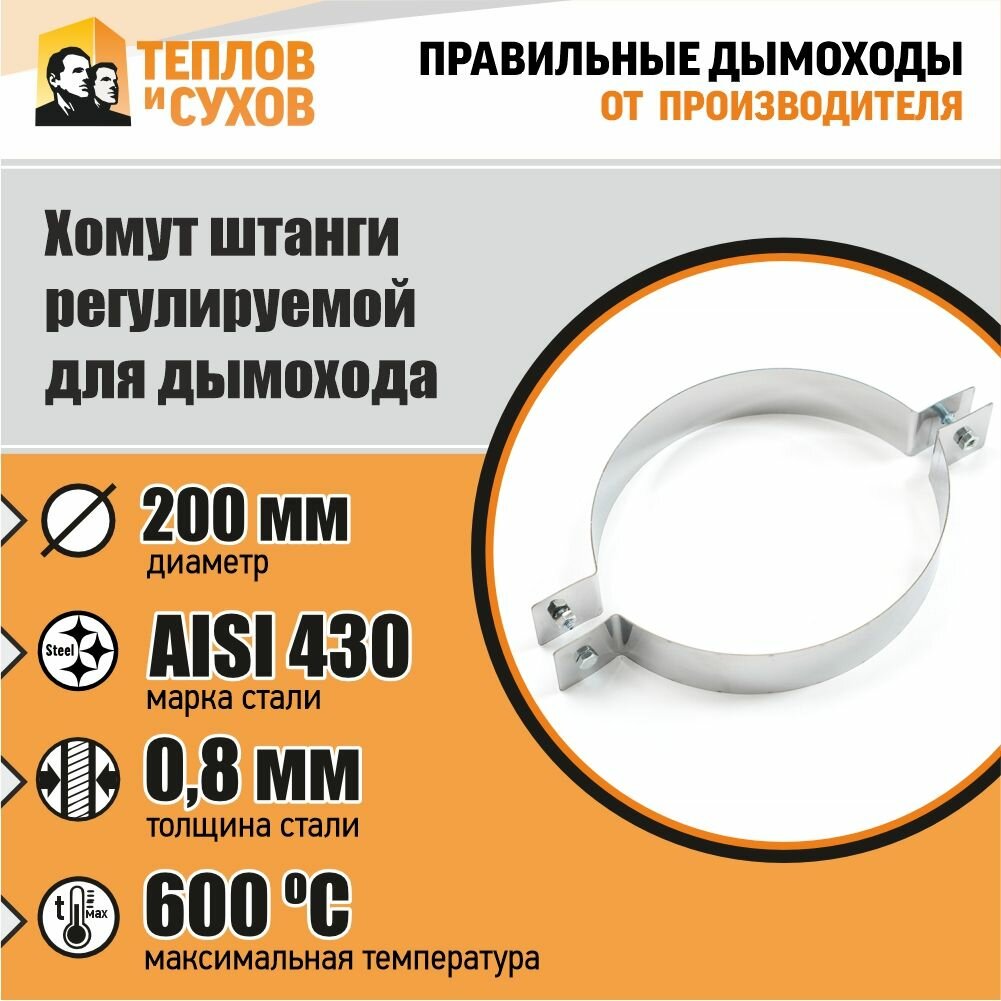 Хомут штанги регулируемой ХШР 430 0,8 d200ФМ