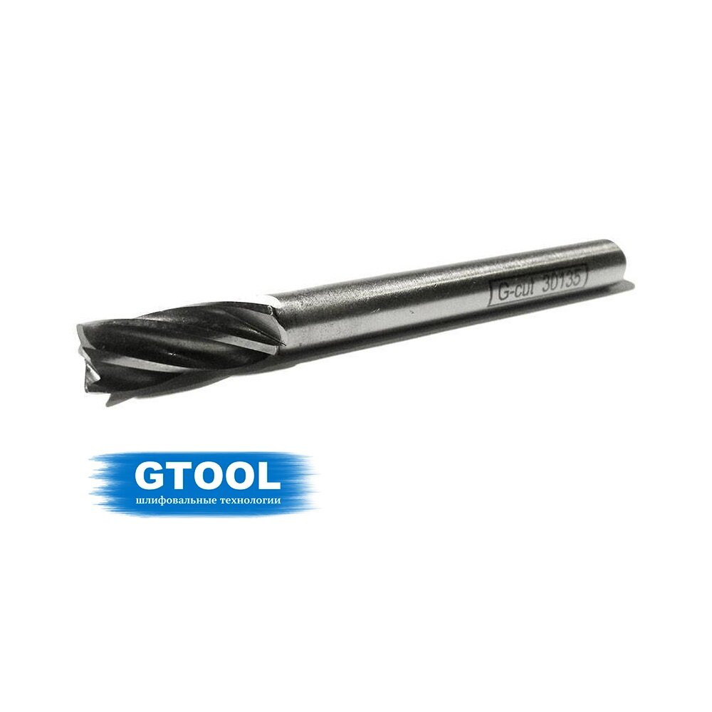 Борфреза по алюминию GTOOL форма B цилиндр с торцовыми зубьями, диаметр головки 6мм