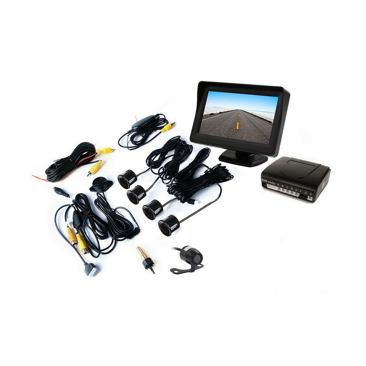 Беспроводной комплект парктроников Master Park 602-4-(W), четырьмя датчиками и монитором 4.3 дюйма. Камера заднего вида.