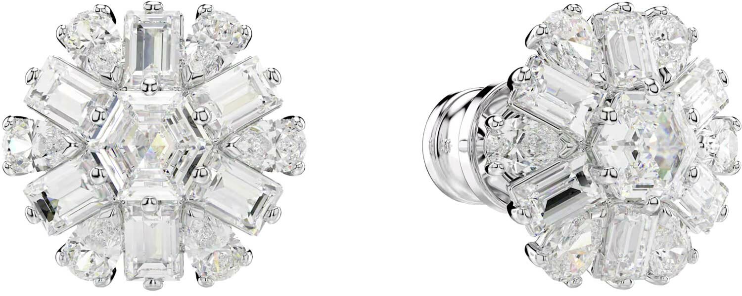 Серьги пусеты, кристаллы Swarovski