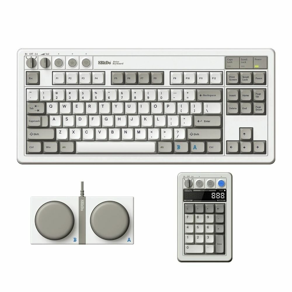 8Bitdo Retro Mechanical Keyboard Bluetooth 2.4G USB-C Набор игровых клавиатур