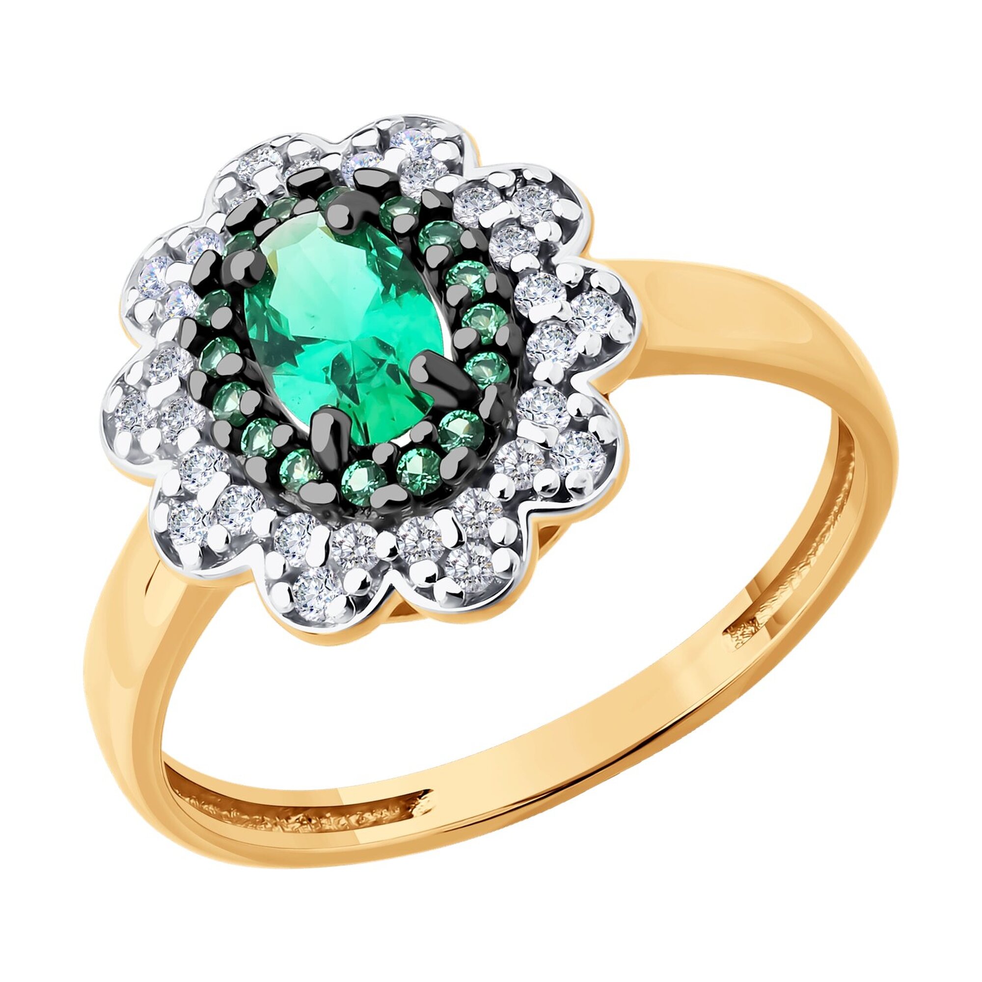 Кольцо, серебро, 925 проба, родирование, фианит