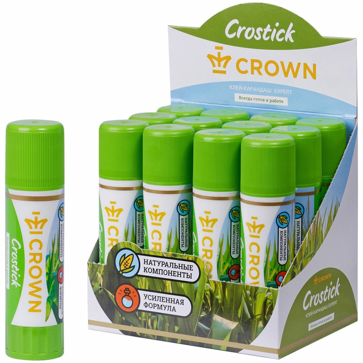 Клей-карандаш Crown Expert, 35г (CG-350), 12шт.