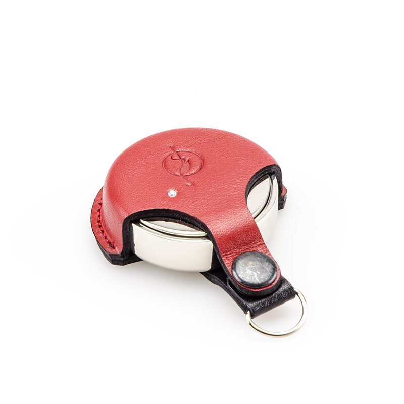 OL-21 040 Cs "компакт" - Металлическая ручная оснастка, д. 40 мм, (с подушкой) в красном кожаном чехле"