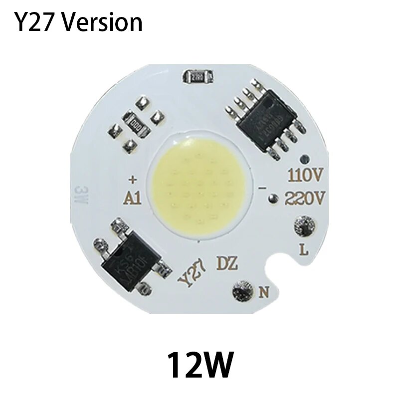 Светодиодная матрица ANNUOSENCHIP LED COB Chip квадратная Белый, 12W Y27 Version, 220 В, Warm White