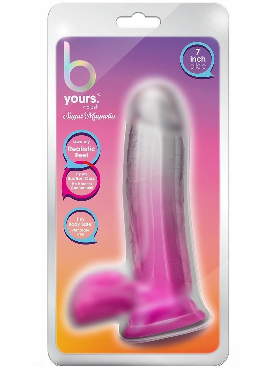 Фаллоимитатор на присоске "Sugar Magnolia 7 Inch Dildo Fuchsia" 15см