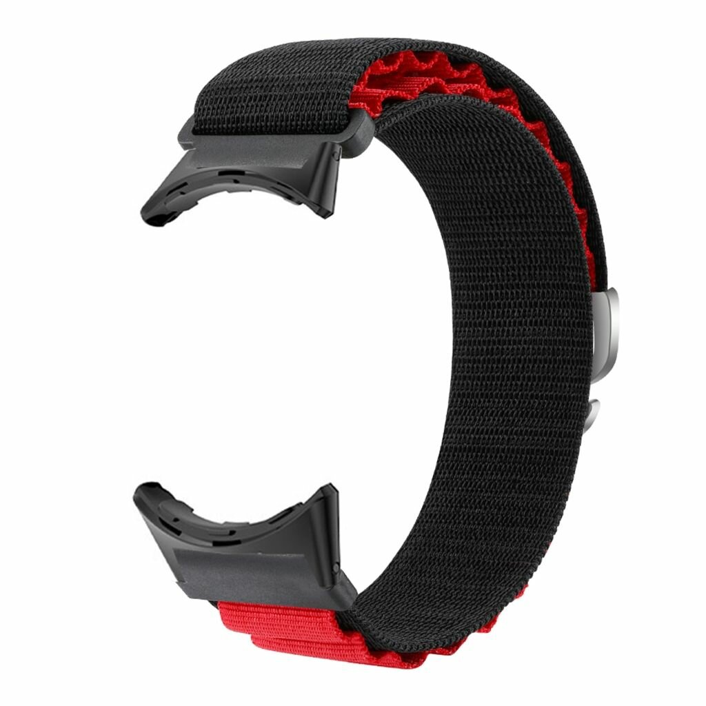 Нейлоновый ремешок Alpine Loop для Google Pixel Watch чёрный и красный