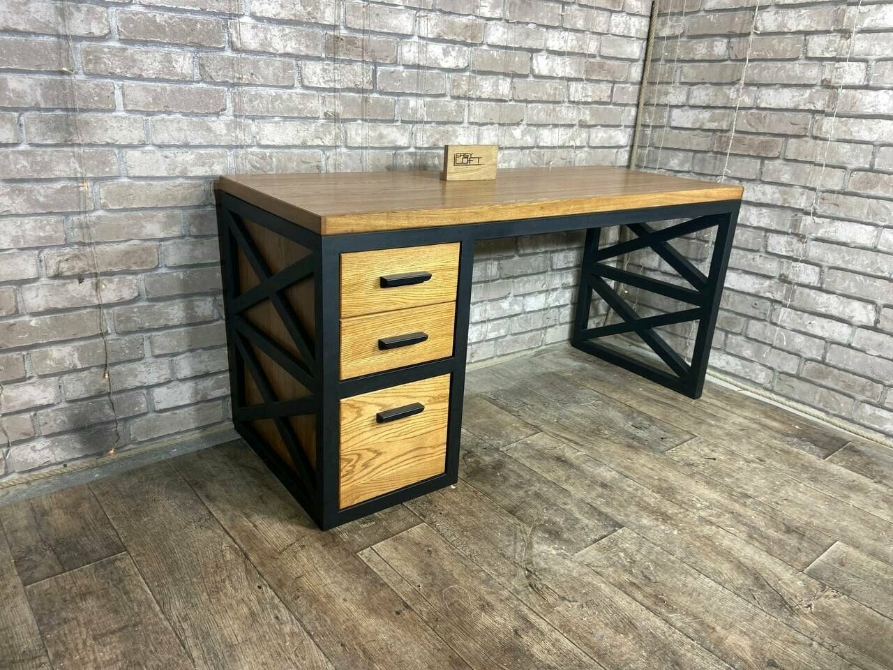 Стол EasyLOFT в стиле лофт, письменный, 140x60x75 см, цвет бежевый
