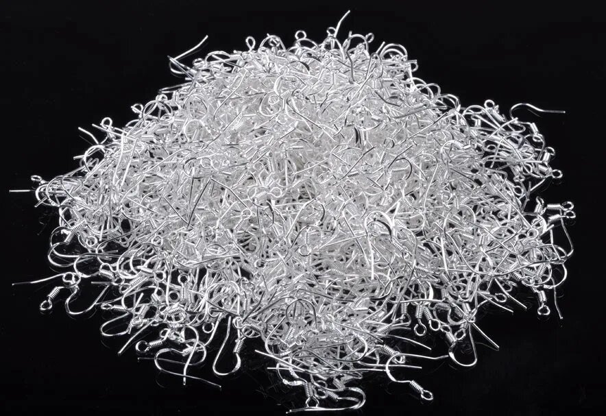 Серьги-крючки из стерлингового серебра 925, 100 шт.