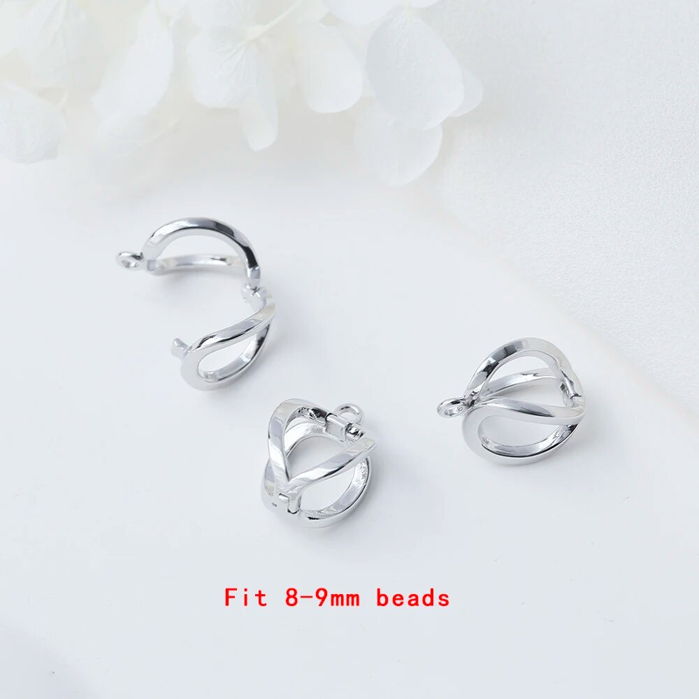 Складные застежки для ожерелий из металла 5 шт. Rhodium Big