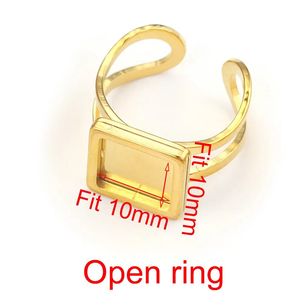Кольцо открытое G Square 10MM, цвет G